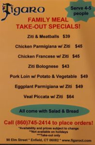 Menus | Figaro's Italian Restaurant